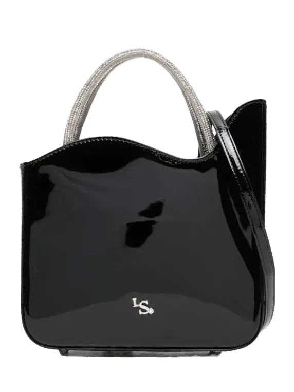LE SILLA Ivy Patent-leather Shoulder Bag - Black
