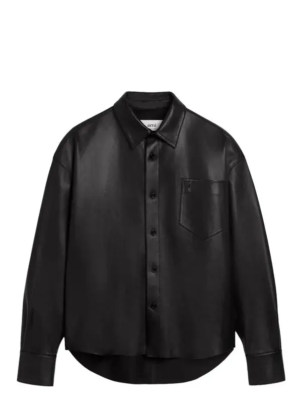 Ami De Coeur Leather Shirt - Black