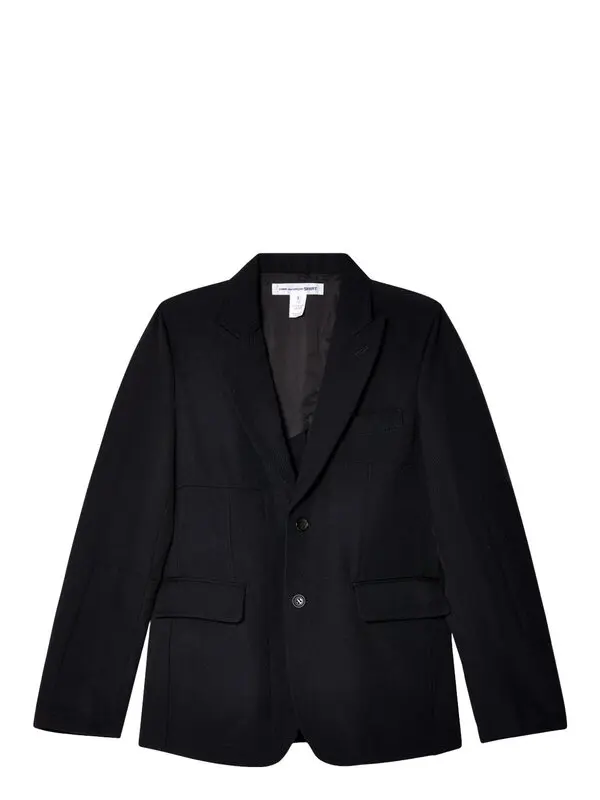 Comme Des Garçons Single-breasted Wool Blazer - Blue