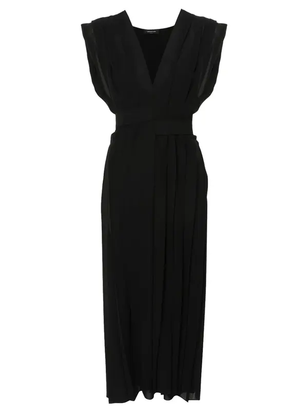 Fabiana Filippi Pleated Crepe Maxi Dress - Black