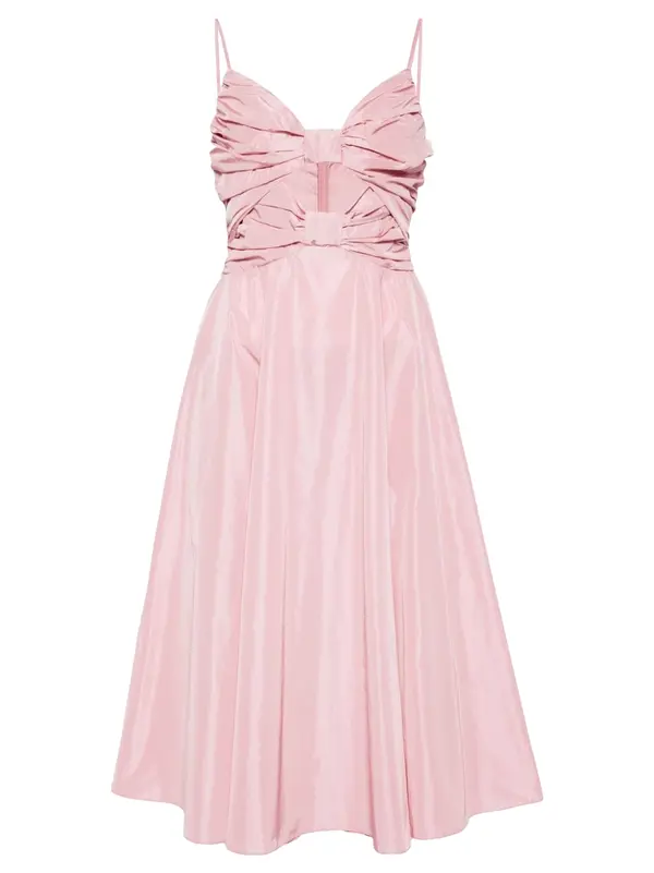 Staud Dayanara Bow-embellished Midi Dress - Pink