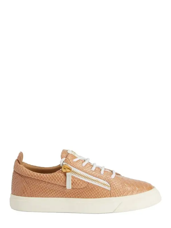 GIUSEPPE ZANOTTI Gail Snakeskin-effect Leather Sneakers - Orange