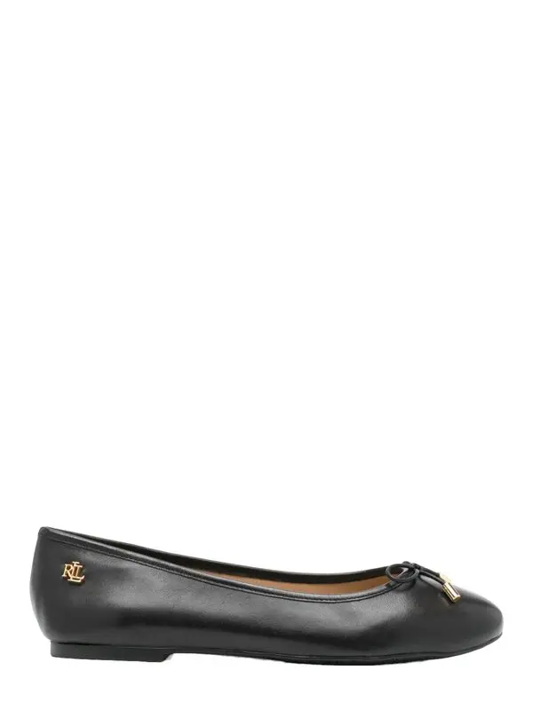 Ralph Lauren Jayna Leather Ballerinas - Black