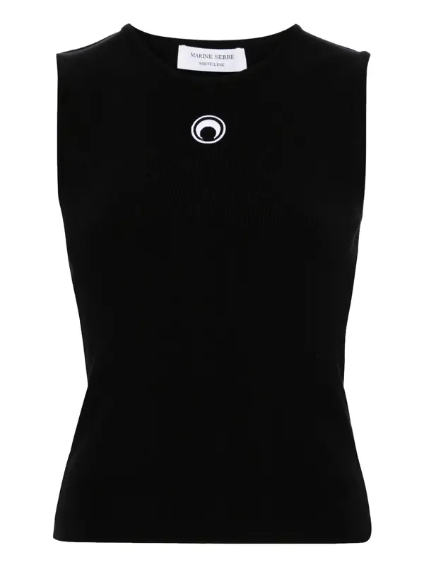 MARINE SERRE Crescent Moon Tank Top - Black