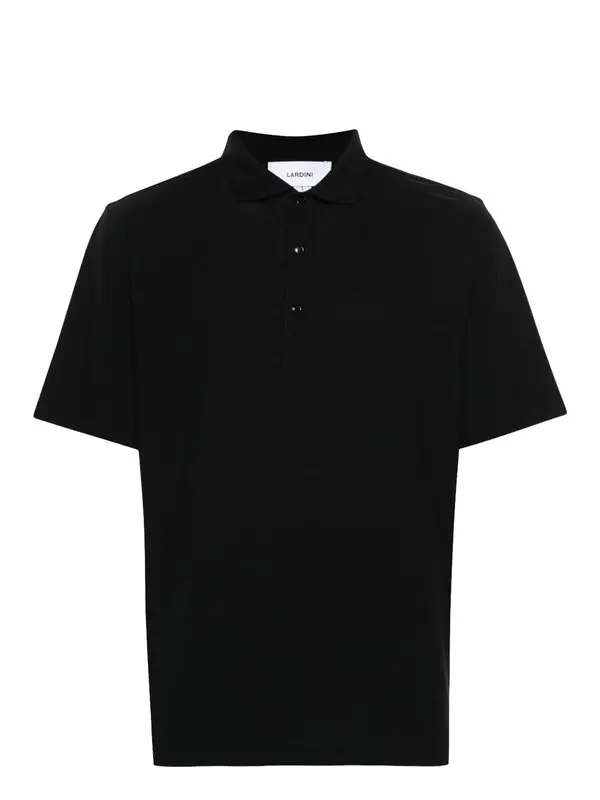 LARDINI Jersey Cotton Polo Shirt - Black