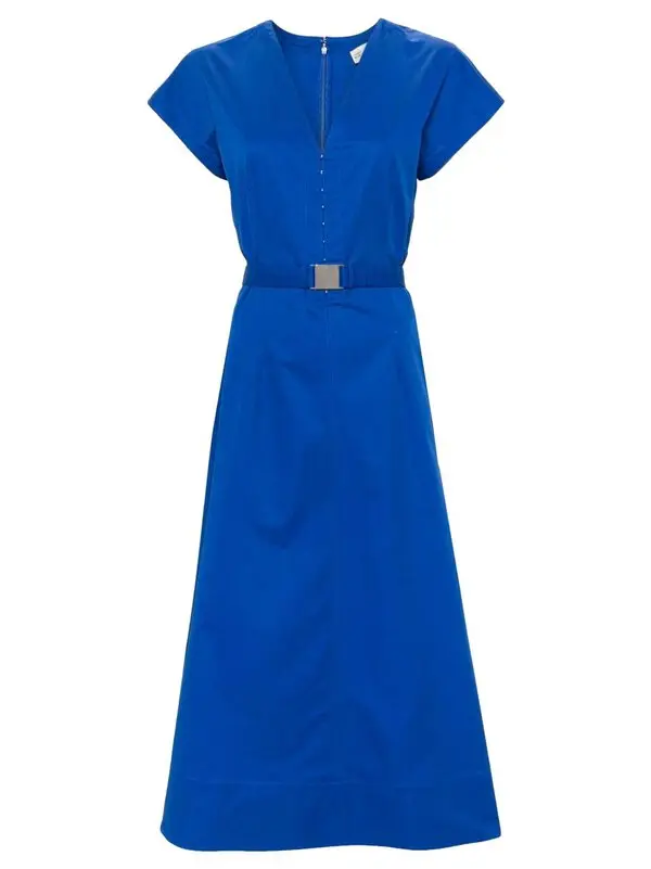 Tory Burch Belted V-neck Midi Dress - Blue