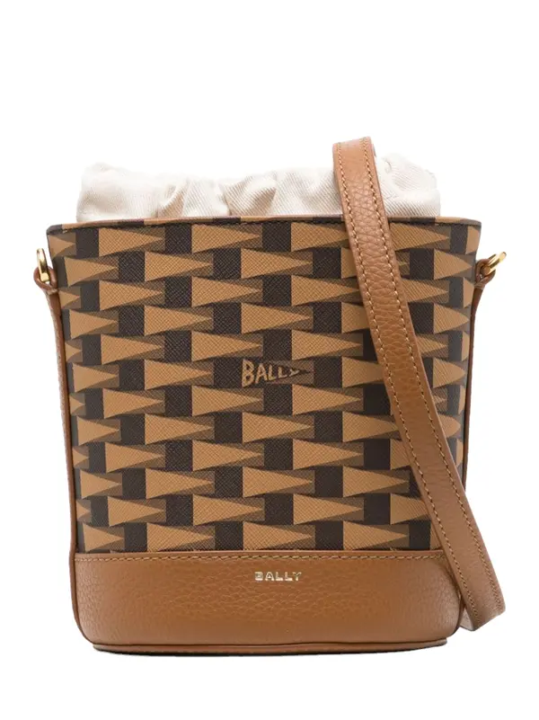 Bally Mini Pennant Bucket Bag - Brown