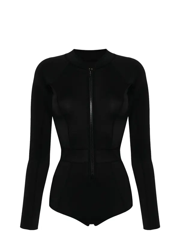 DUSKII Zip-up Long-sleeved Swimsuit - Black