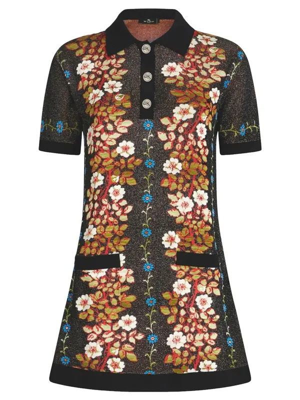 Etro Floral-jacquard Knit Dress - Black