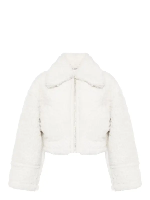 HALFBOY Cropped Shearling Jacket - White