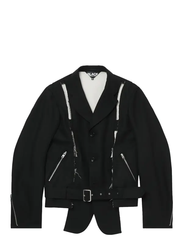 BLACK COMME DES GARÇONS Cut-out Detailed Biker Jacket - Black