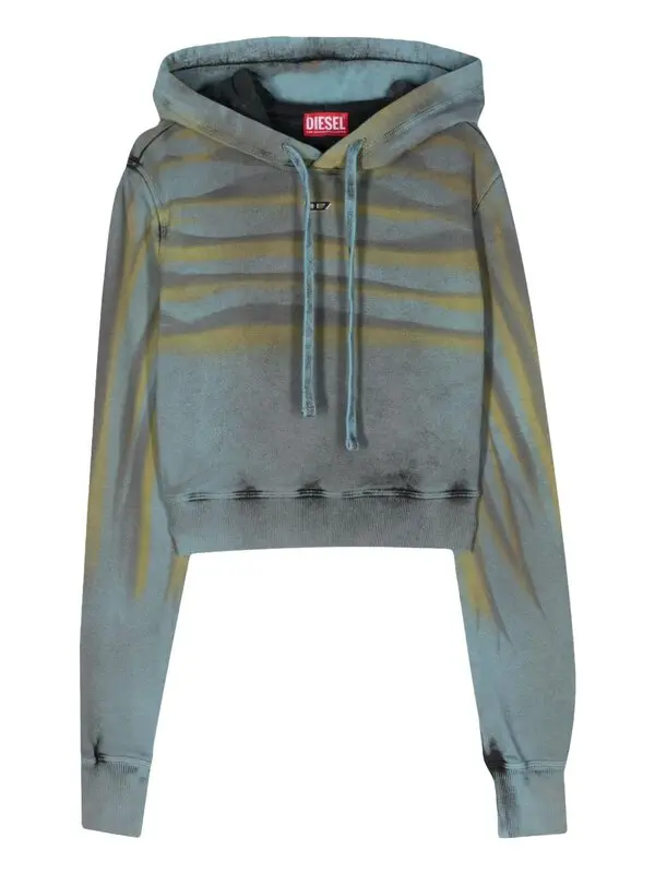 DIESEL® F-slimmy-hood-whisk Cropped Hoodie - Blue
