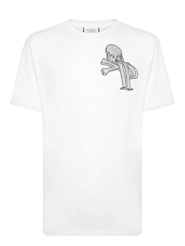 Philipp Plein Skull Logo Cotton T-shirt - White