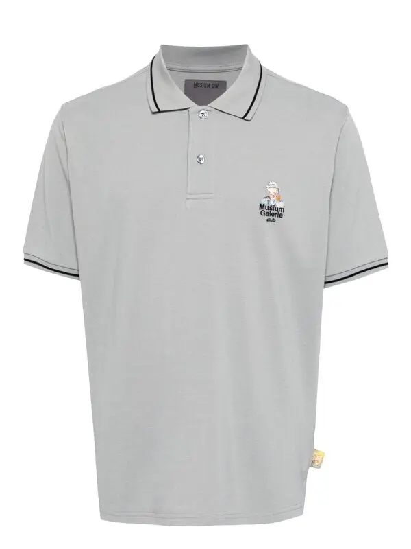 MUSIUM DIV. Logo-appliqué Cotton Polo Shirt - Grey