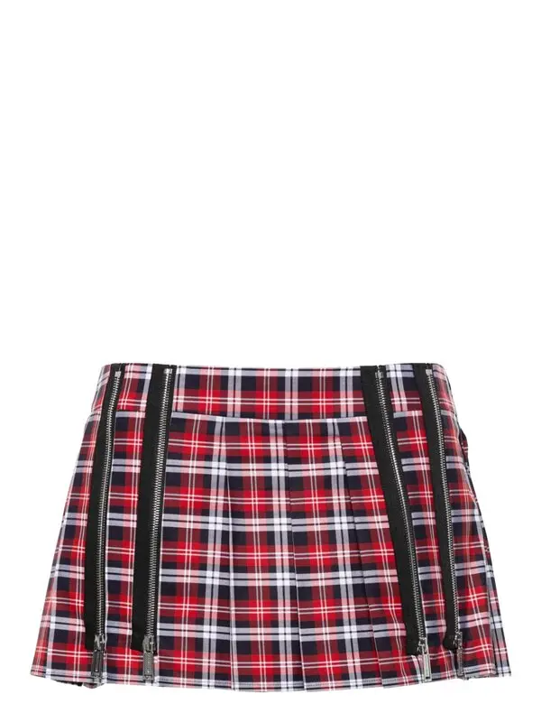 Dsquared2 Checked Pleated Mini Skirt - Red