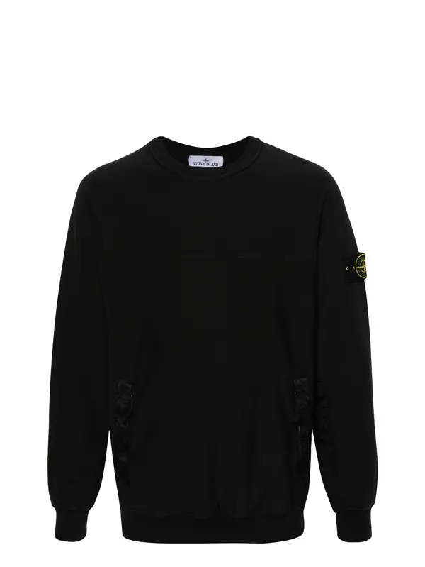 Stone Island Compass-badge Cotton Sweatshirt - Black