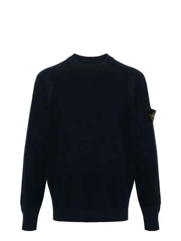 Stone Island Compass-badge Cotton Jumper - Blue