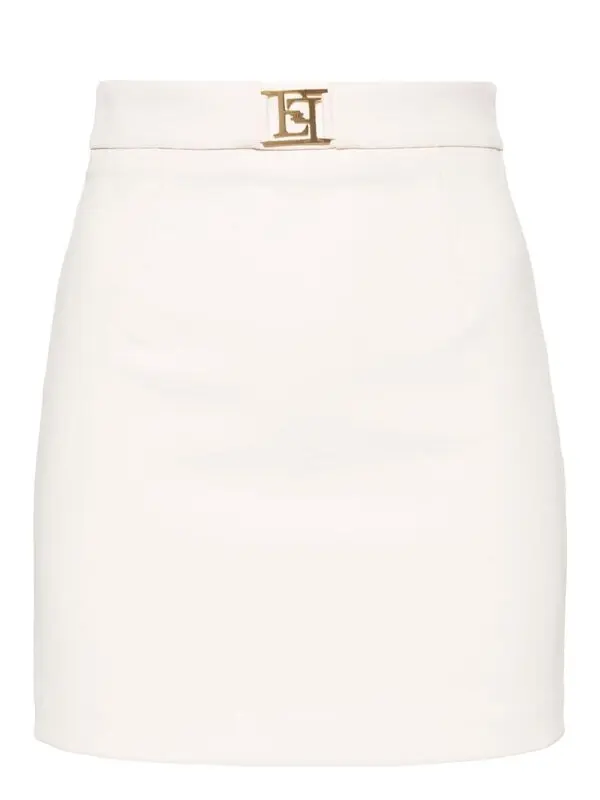 Elisabetta Franchi Logo-plaque Mini Skirt - Neutrals