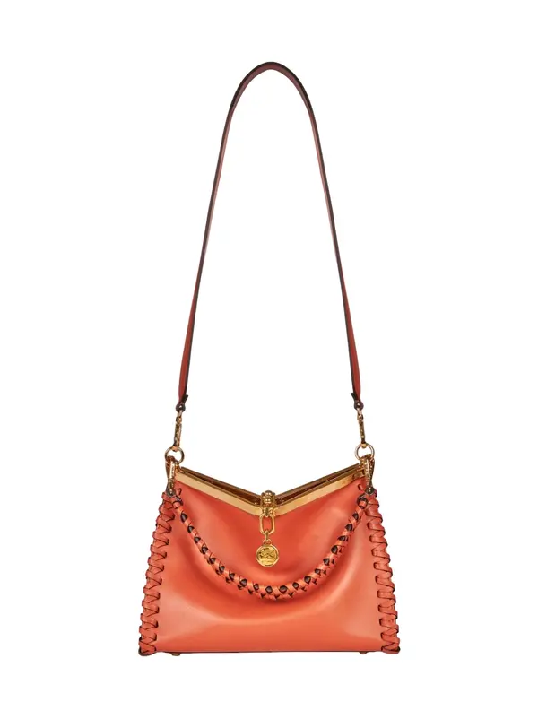 Etro Vela Leather Shoulder Bag - Orange