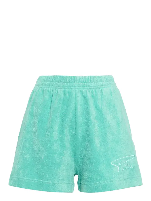 Patou Logo-embroidered Terry Shorts - Green