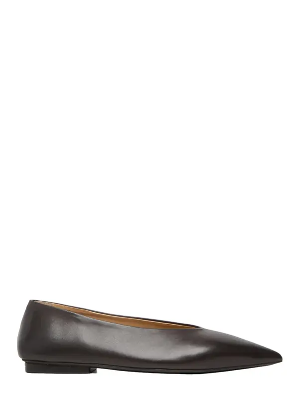 Marsèll Ago Pointed-toe Leather Flat Pumps - Brown