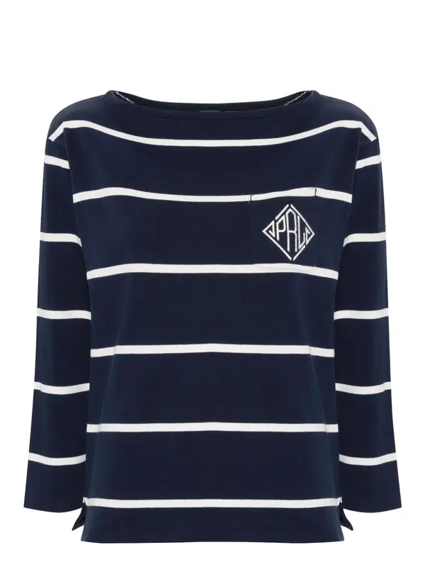 Polo Ralph Lauren Logo-embroidered Striped T-shirt - Blue