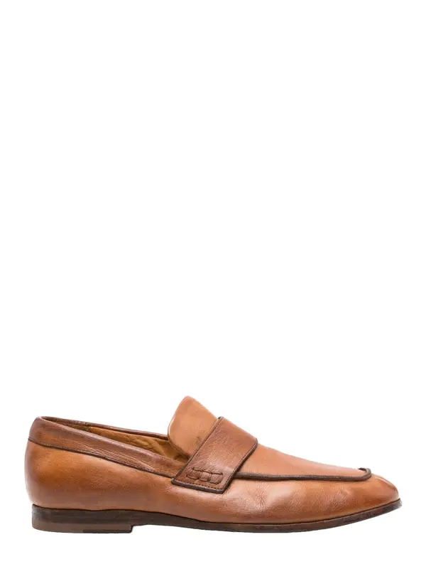 Moma Strap-detail Leather Loafers - Brown