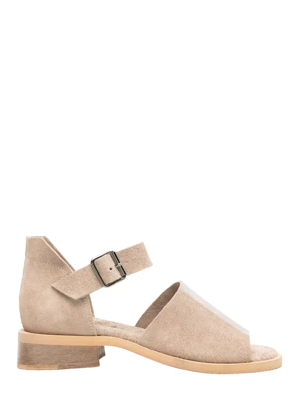 Moma Grinzato Suede Sandals - Neutrals