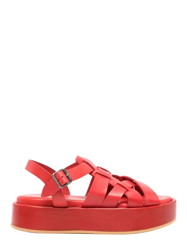 Moma Arizona Leather Sandals - Red