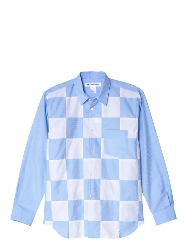 Comme Des Garçons Check-pattern Cotton Shirt - Blue