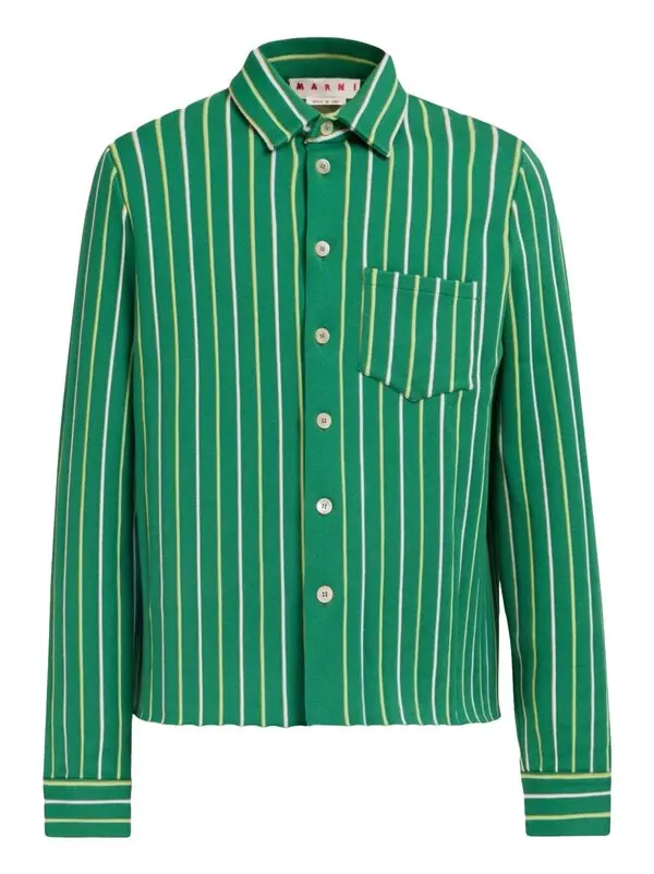 Marni Striped Long-sleeve Shirt - Green