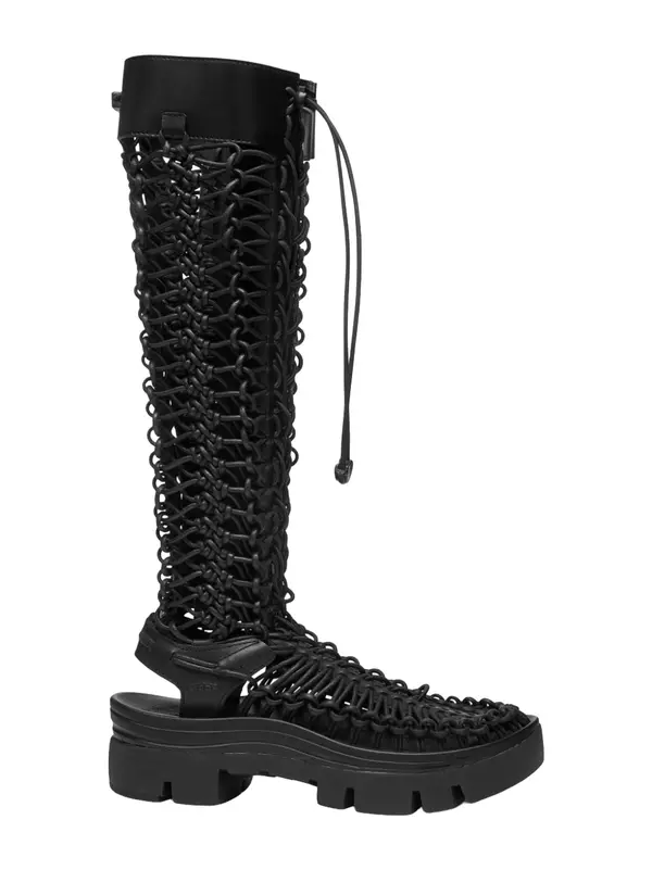 Noir Kei Ninomiya Caged Knee-high Boots - Black