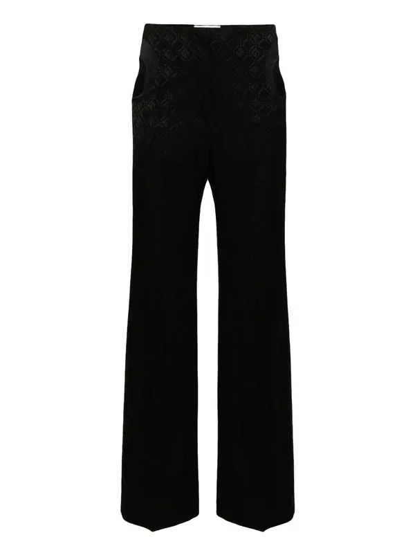 MARINE SERRE Moon Diamant-jacquard Trousers - Black