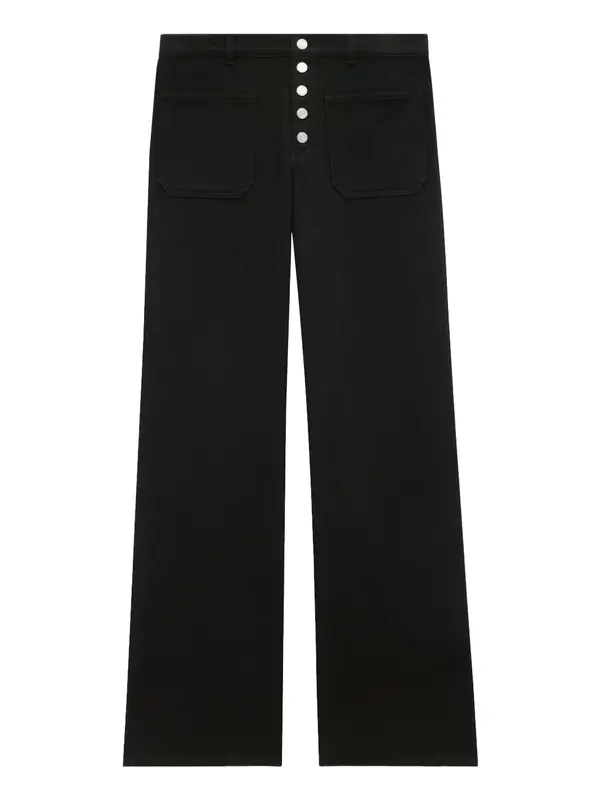 COURREGES Button-front Wide-leg Jeans - Black