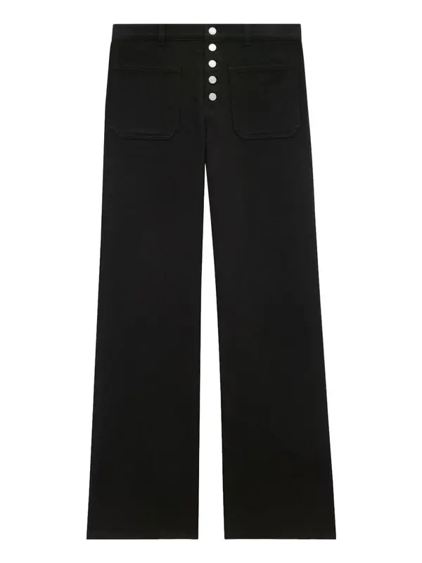 COURREGES Button-front Wide-leg Jeans - Black