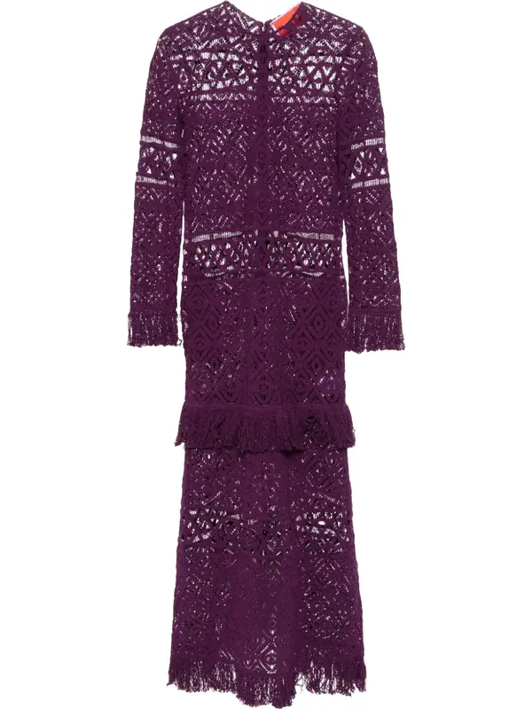 La DoubleJ Lacey Swing Macramé Dress - Purple