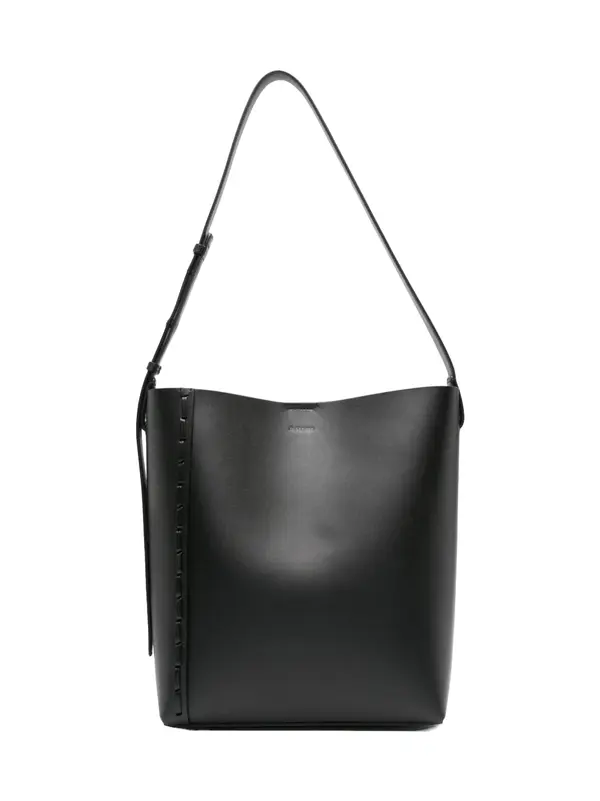 JIL SANDER Medium Leather Tote Bag - Black