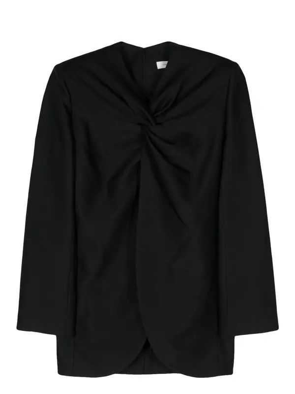 GIA STUDIOS Knot-detail Twill Blouse - Black