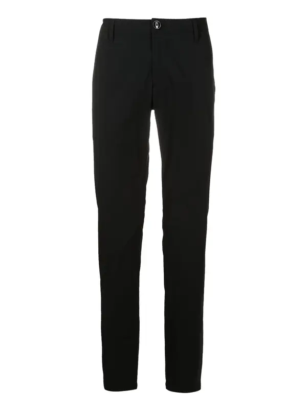 Armani Exchange Mid-rise Tapered-leg Trousers - Black