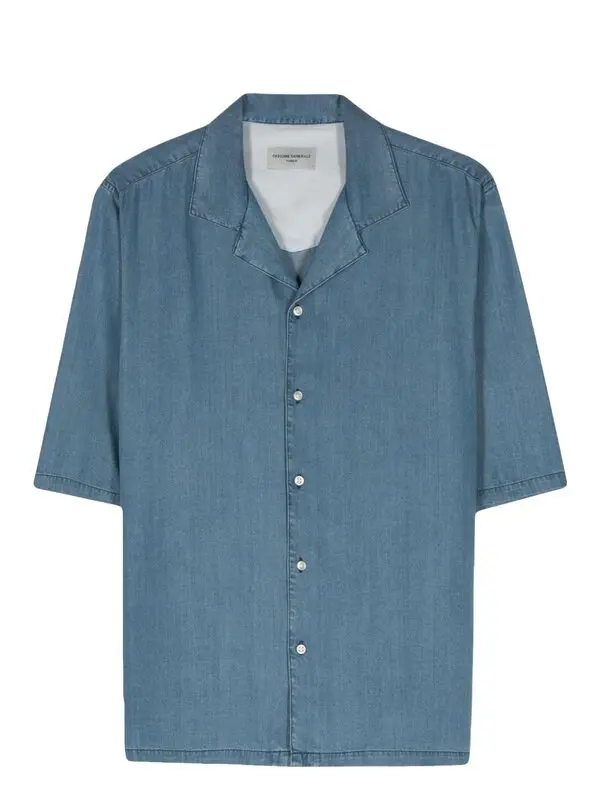 Officine Générale Chambray Lyocell Shirt - Blue