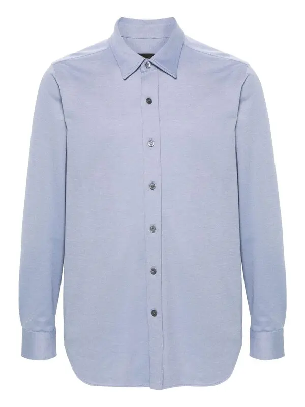 Brioni Long-sleeves Cotton Shirt - Blue