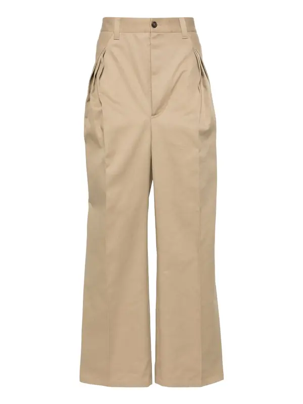 MAISON MARGIELA Four-stitch Pintuck Trousers - Neutrals
