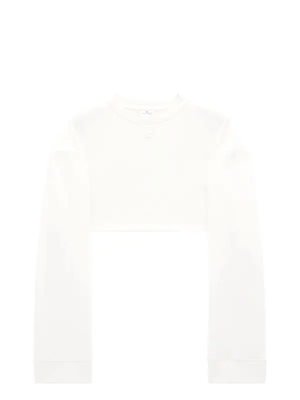COURREGES Cocoon Cotton Cropped Sweatshirt - White