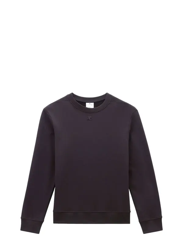 COURREGES Logo-embroidered Fleece Sweatshirt - Black