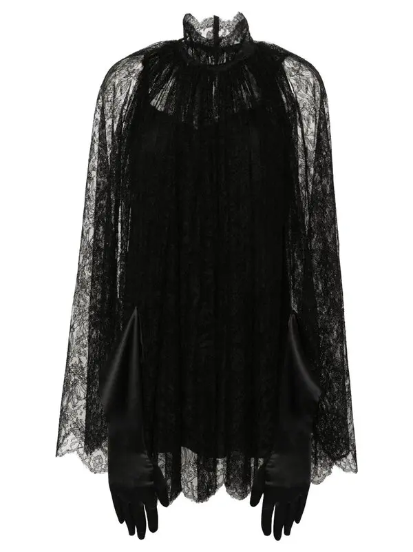 Dolce & Gabbana Floral-lace Minidress - Black