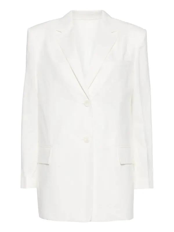 JUUN.J Single-breasted Cotton Blazer - White