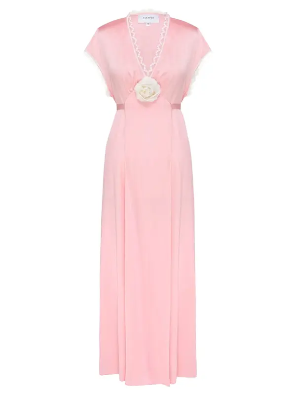 Sleeper The Genus Satin Dress - Pink