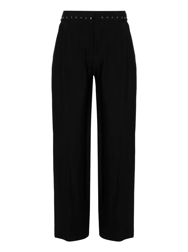 MUGLER Hook-eye Wide Leg Trousers - Black