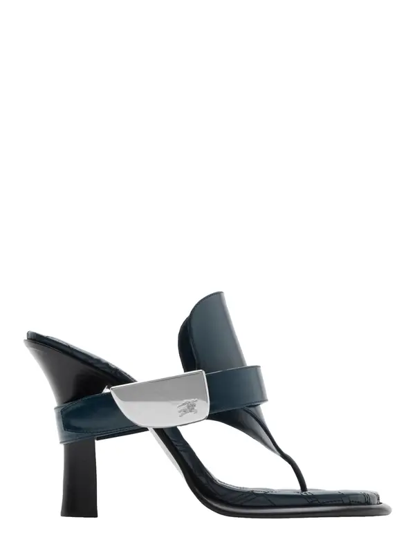Burberry Leather Bay High Heel Sandals - Blue