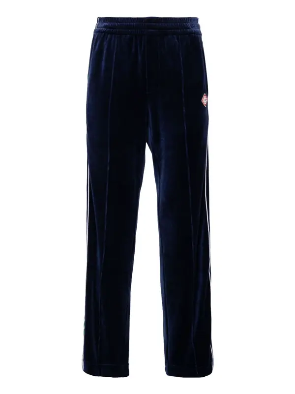 Casablanca Heart Monogram Velvet Track Pants - Blue